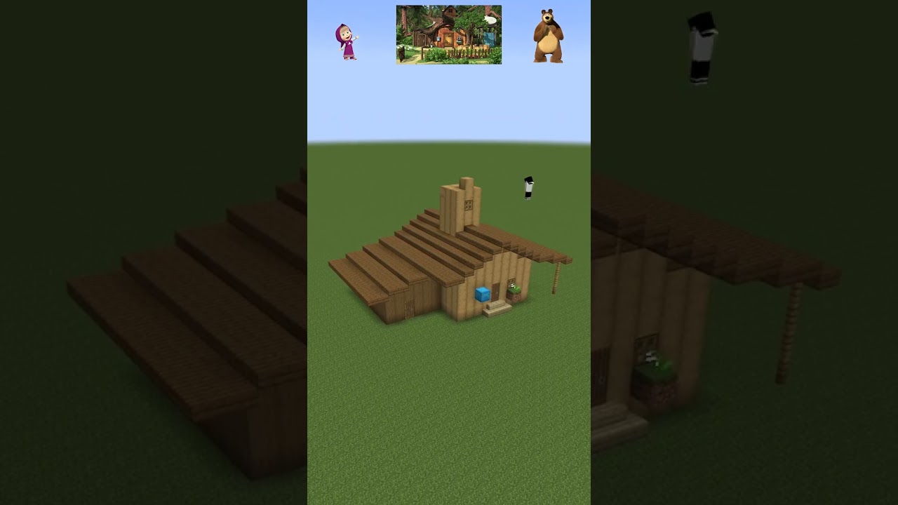 Membuat Rumah Masha And The Bear #shorts #minecraft - Minecraft videos