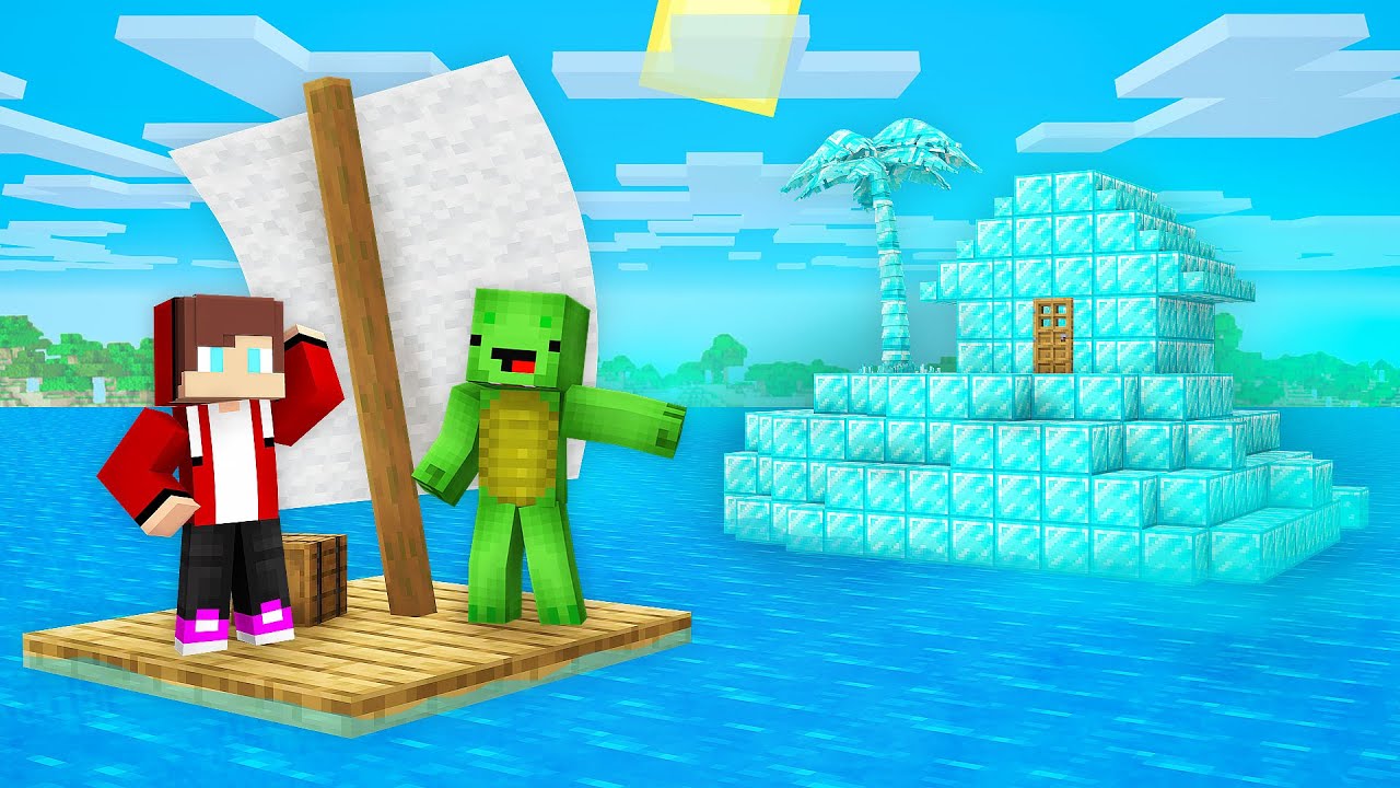 Mikey And Jj Found A Diamond Island In Minecraft Maizen Minecraft