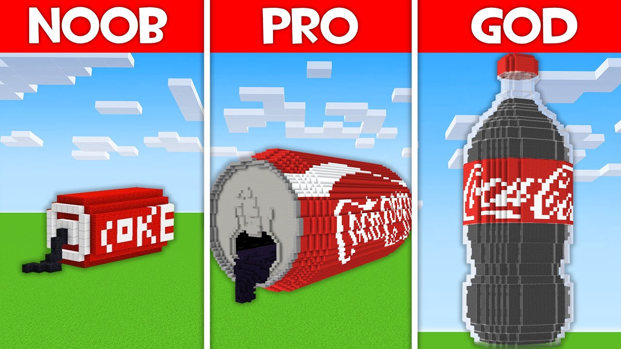 Minecraft Battle: COLA HOUSE BUILD CHALLENGE - NOOB vs PRO vs HACKER vs ...
