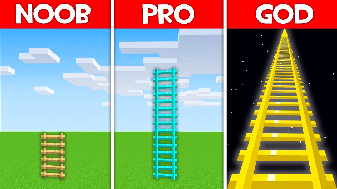 Minecraft Battle: LADDER BASE BUILD CHALLENGE - NOOB vs PRO vs HACKER ...