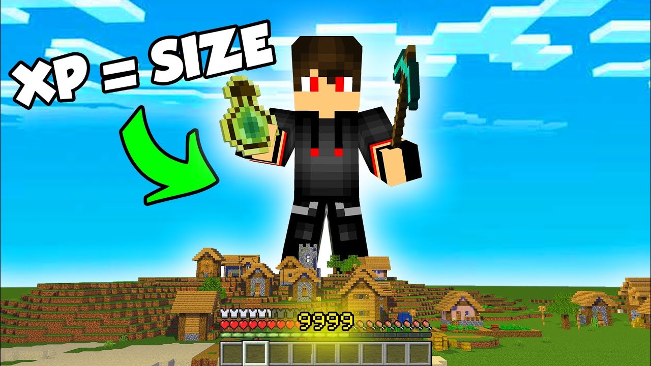 Minecraft, But Your XP = Your Size... - Minecraft videos