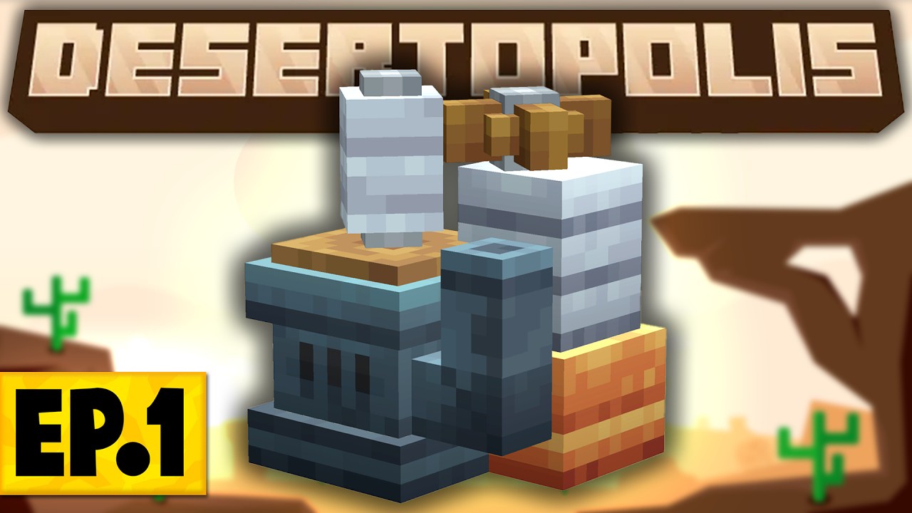 Minecraft Desertopolis | SURVIVING IN THE BLISTERING DESERT HEAT! #1 [Modded Questing Survival ...