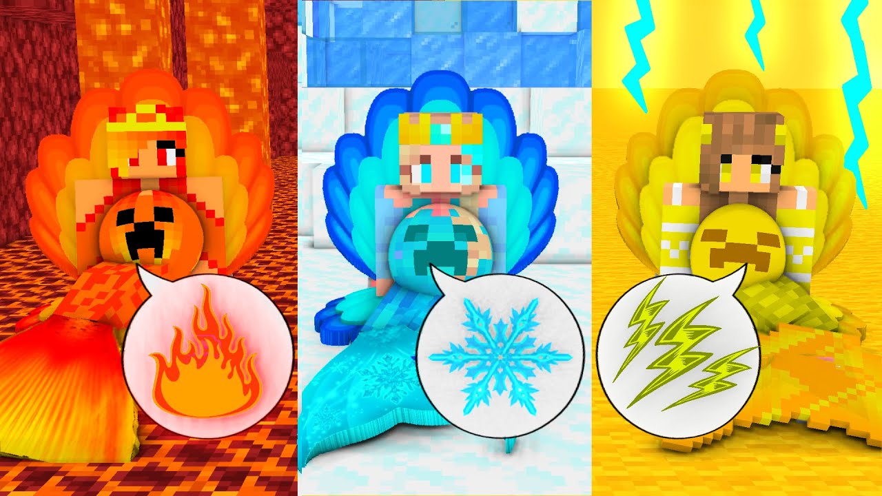 Monster School :Cute MERMAID Elemental Challenge - Minecraft Animation ...