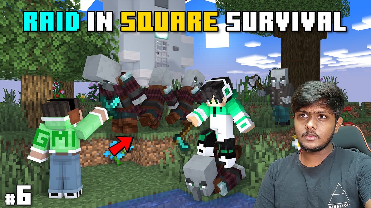 Raid In Square Survival | Minecraft In Telugu | In Telugu | #6 | GMK GAMER - Minecraft videos