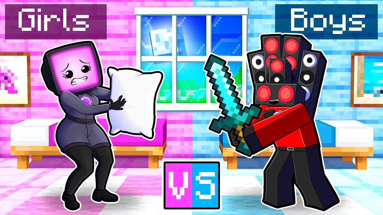 SKIBIDI GIRLS vs BOYS Sleepover House Party In Minecraft! - Minecraft ...