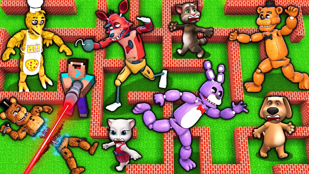 SURVIVAL MAZE of FNAF in MINECRAFT animation! Five Nights at Freddy's ...