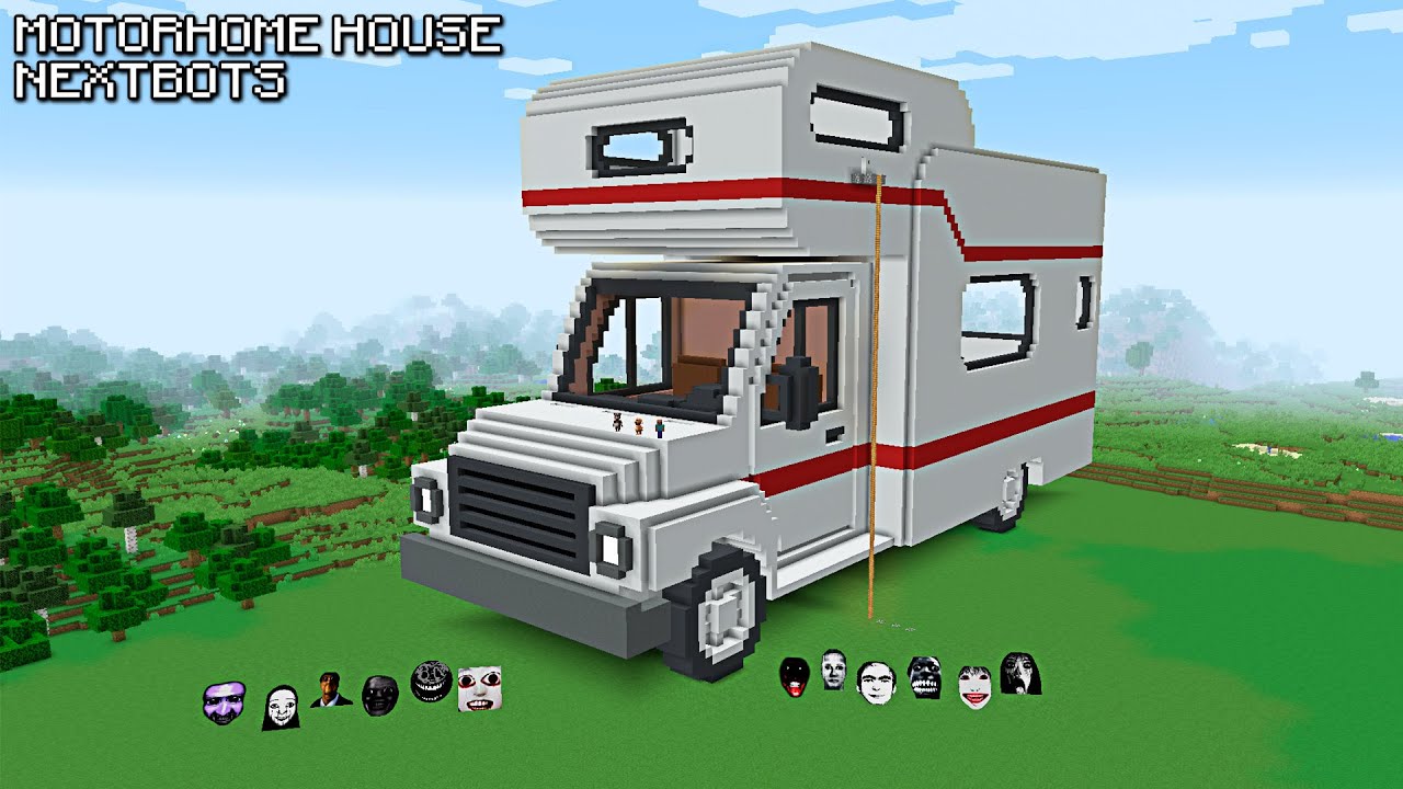 SURVIVAL MOTORHOME HOUSE WITH 100 NEXTBOTS in Minecraft - Gameplay ...