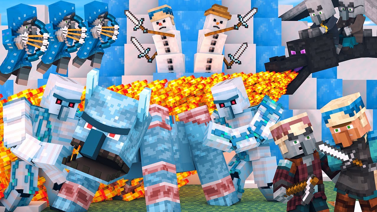 Villager vs Pillager Life Winter War: FULL ANIMATION - Minecraft ...