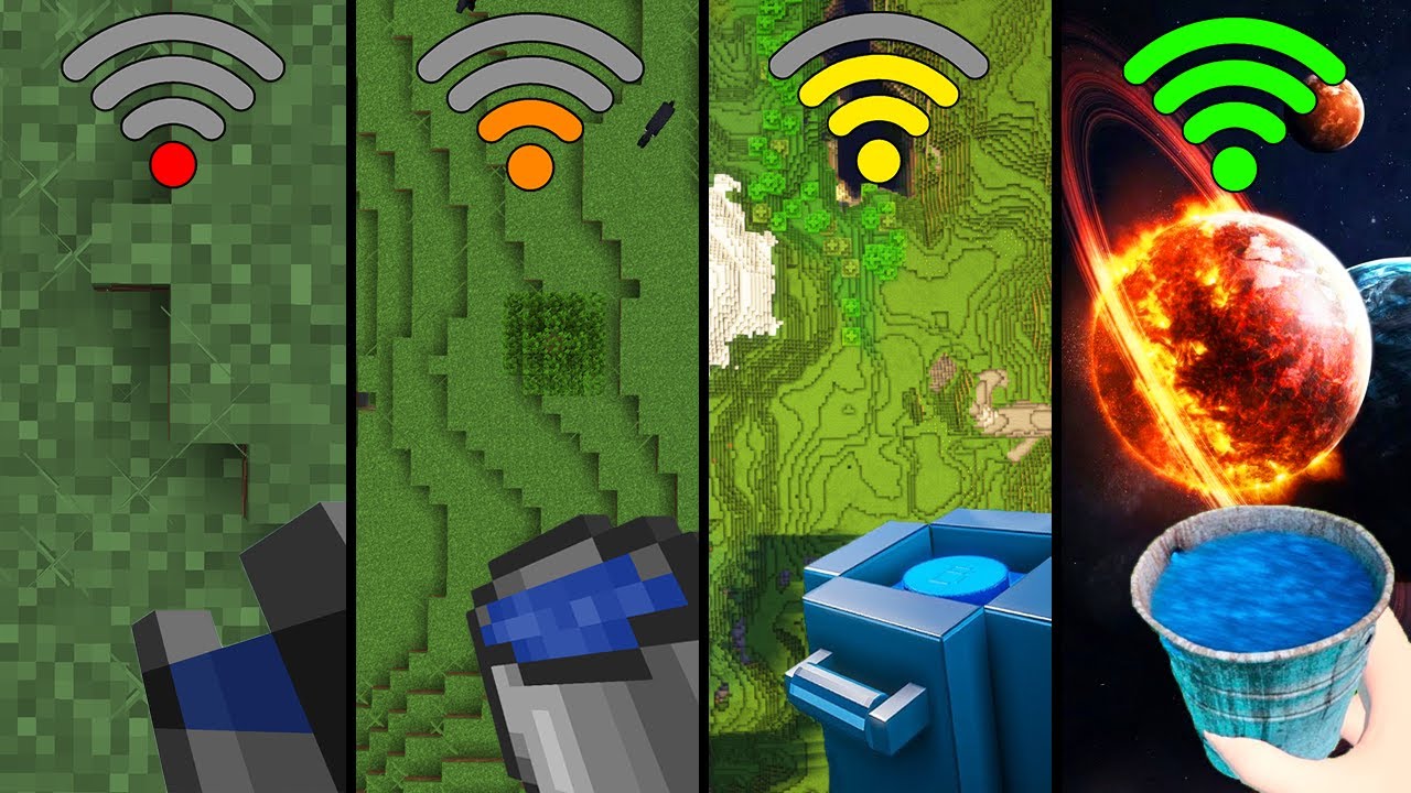 waterbucket MLG with different Wi-Fi in Minecraft - Minecraft videos