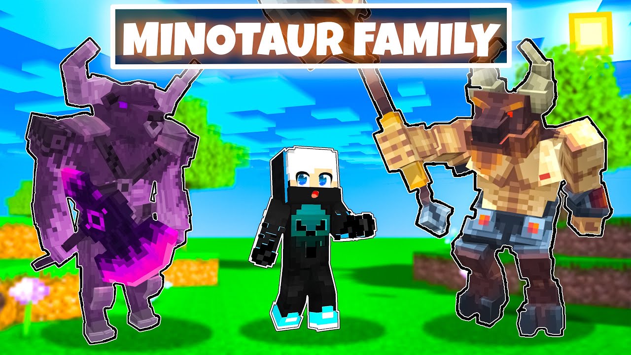 Adopted By MINOTAUR FAMILY In Minecraft (Hindi) - Minecraft videos