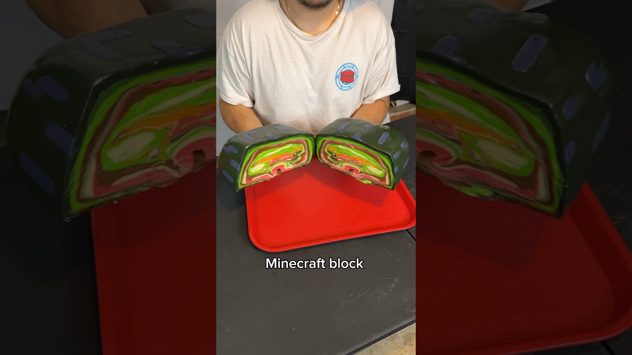 Cutting Candy Minecraft Block in Half! - Minecraft videos