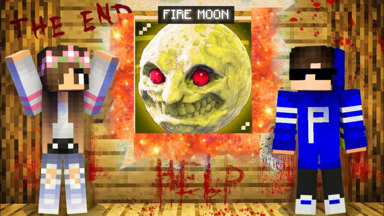ESCAPE From Scary FIRE LUNAR MOON in Minecraft - Minecraft videos