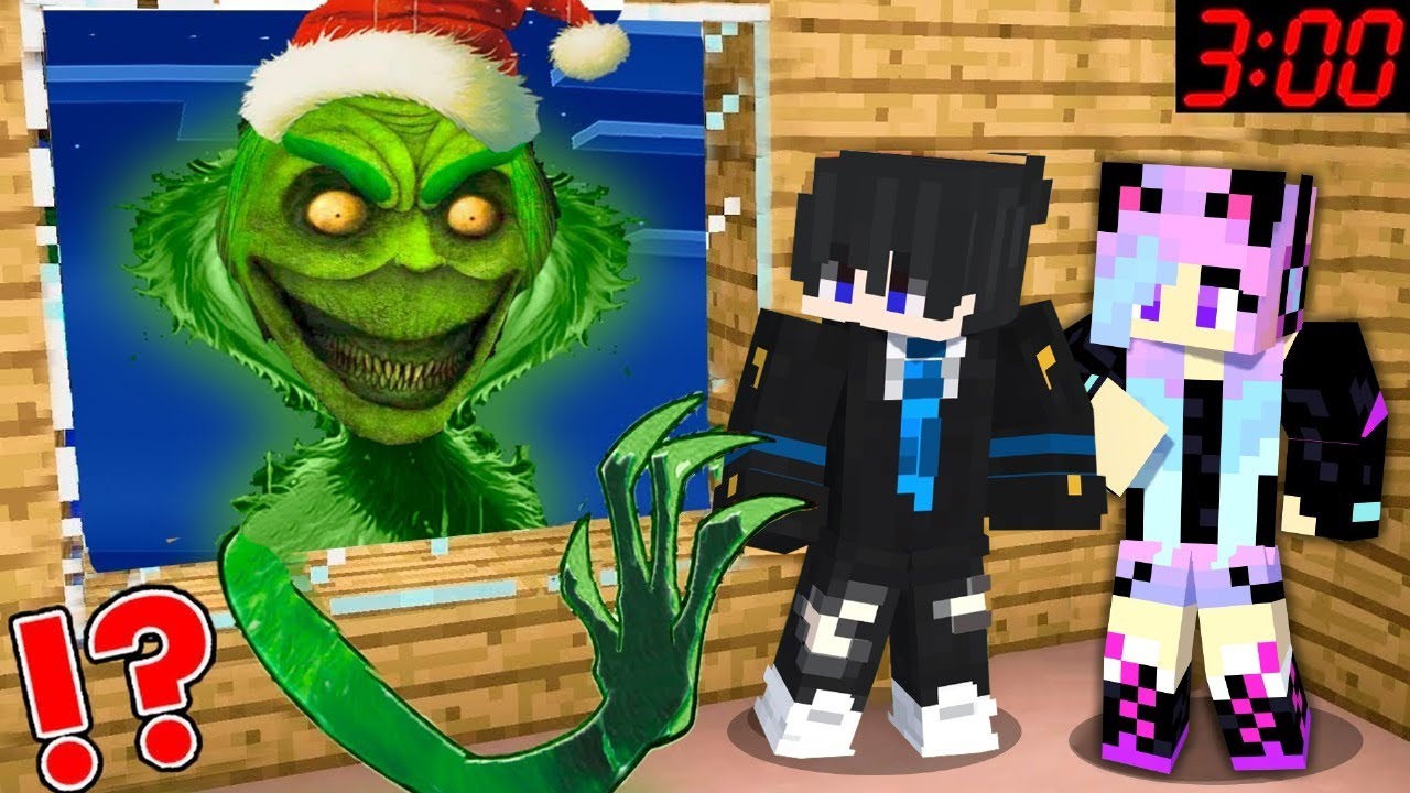 ESCAPE From Scary GRINCH.EXE At Night in Minecraft - Minecraft videos