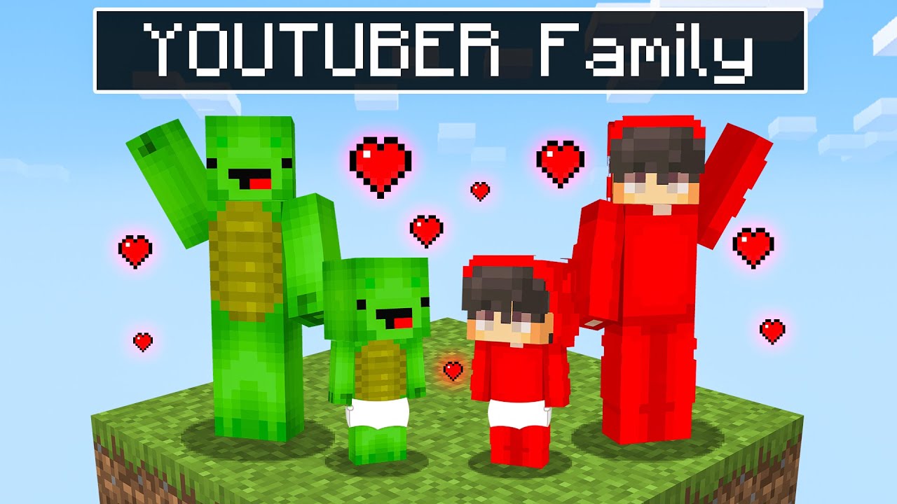 Having YOUTUBER FAMILY in Minecraft - Minecraft videos