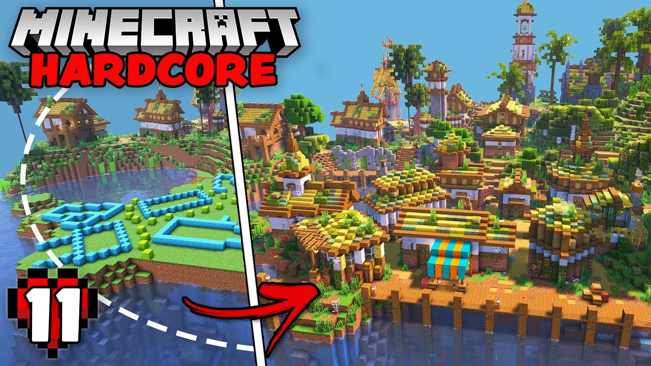 How To Build a Village in Hardcore Minecraft 1.20 - Ep. 11 - Minecraft ...