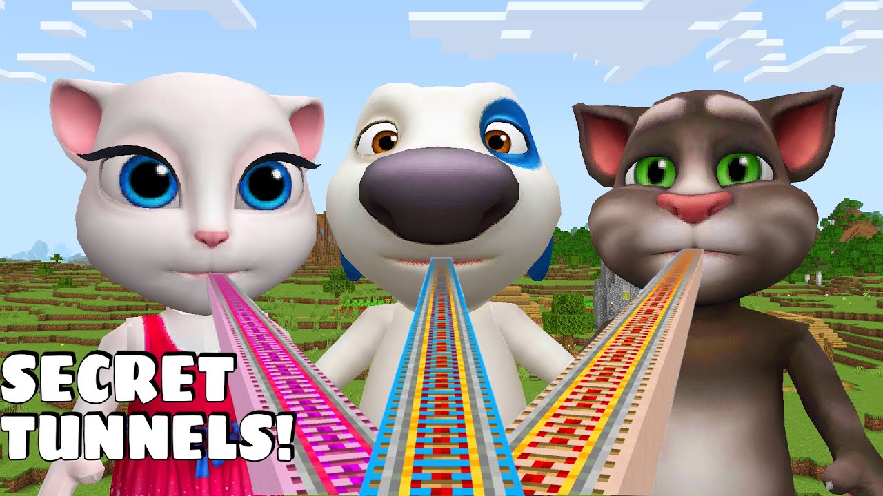 I found SECRET TUNNELS OF TALKING TOM ANGELA AND HANK in Minecraft ...