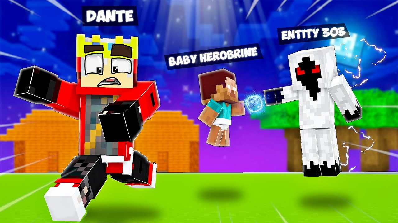 Me And Baby Herobrine Meet Entity 303 in Minecraft - Minecraft videos
