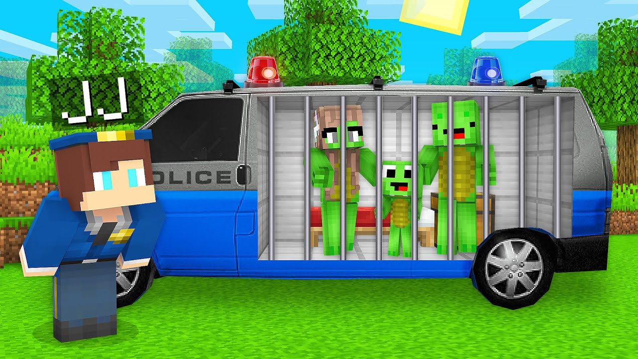 Mikey Family Got Into a POLICE VAN, But JJ Is a POLICEMAN in Minecraft (Maizen) - Minecraft videos