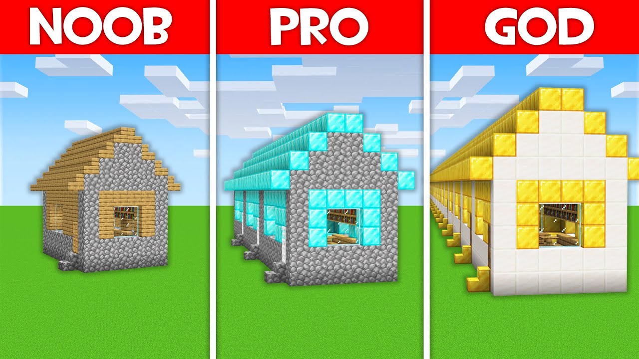 Minecraft Battle: LONGEST HOUSE BUILD CHALLENGE - NOOB vs PRO vs HACKER ...