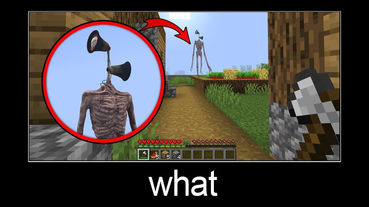 Minecraft wait what meme part 467 (Realistic Siren Head) - Minecraft videos
