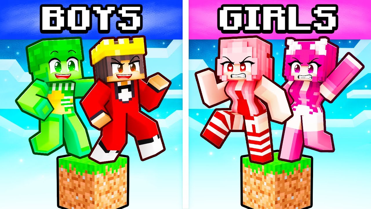 One BOYS Block vs One GIRLS Block in Minecraft! - Minecraft videos