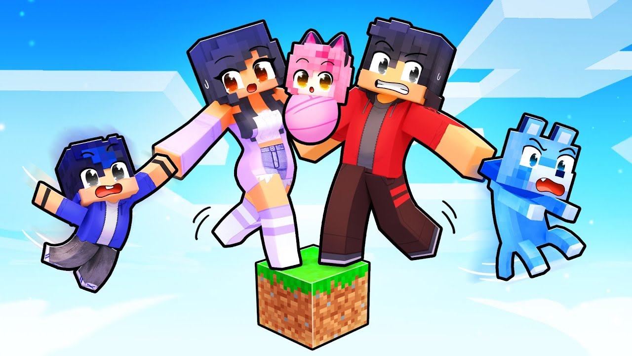 Playing as a FAMILY on ONE BLOCK in Minecraft! - Minecraft videos