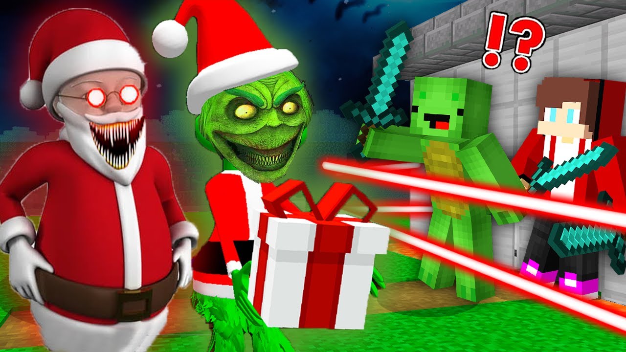 Scary SANTA.EXE and GRINCH.EXE vs Security House in Minecraft Maizen JJ and Mikey - Minecraft videos