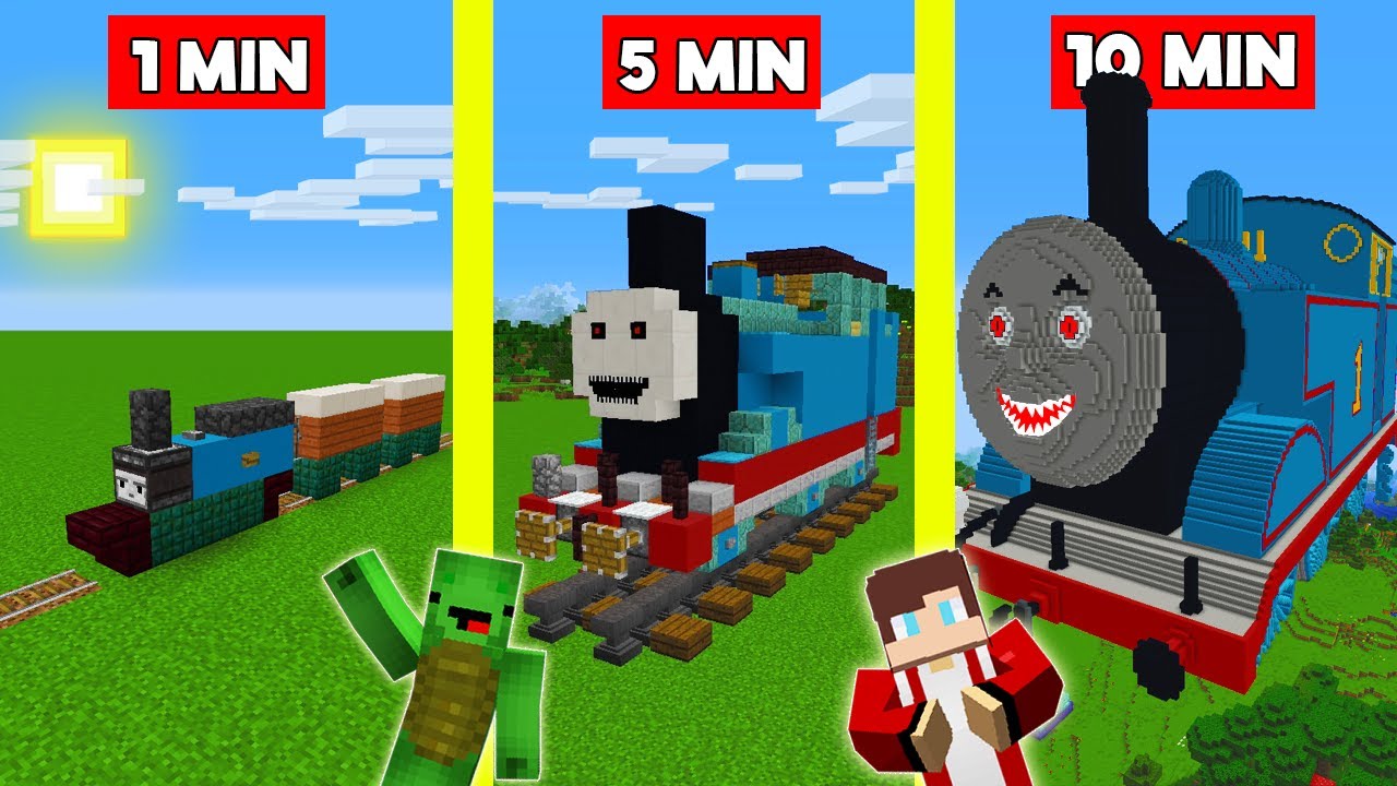 THOMAS THE TANK ENGINE BUILD BATTLE CHALLENGE In Minecraft - NOOB VS ...