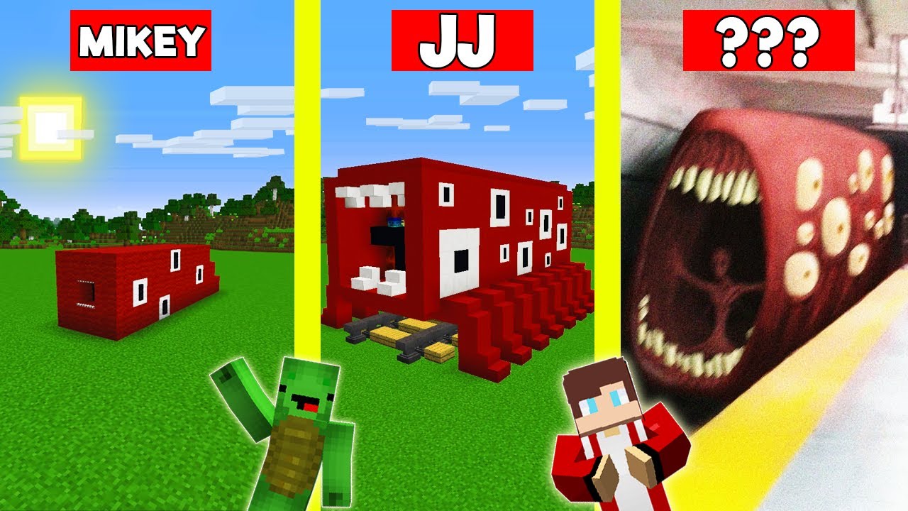 TRAIN EATER BUILD BATTLE CHALLENGE In Minecraft - NOOB VS PRO - Maizen ...