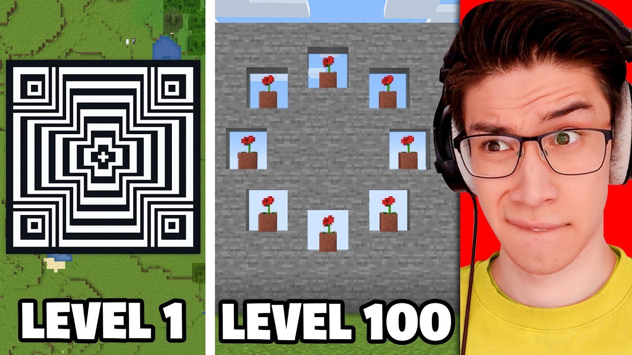 Testing Minecraft Illusions From Level 1 to Level 100 - Minecraft videos Testing Minecraft Illusions From Level 1 to Level 100 - Minecraft videos