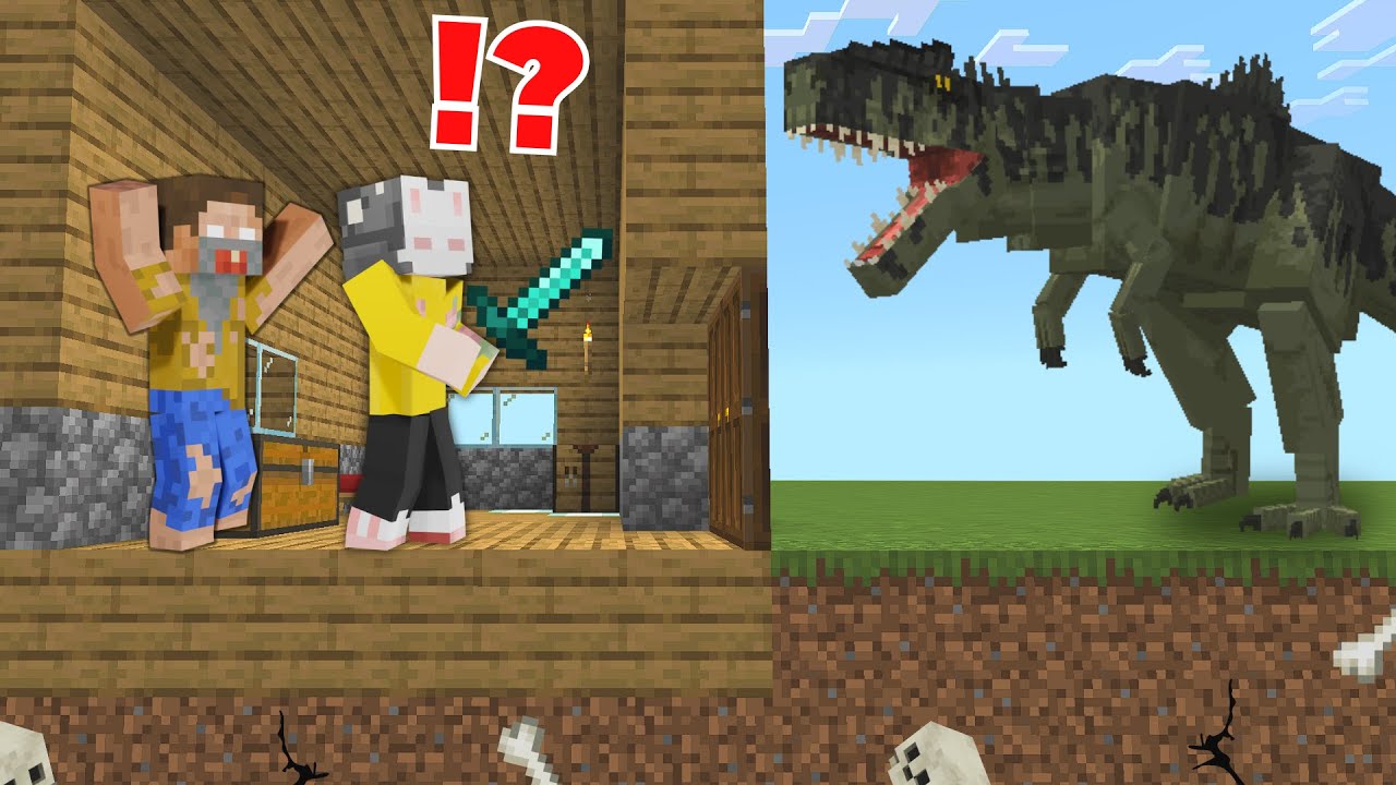 We Survived Jurassic World T-REX in Minecraft! - Minecraft videos