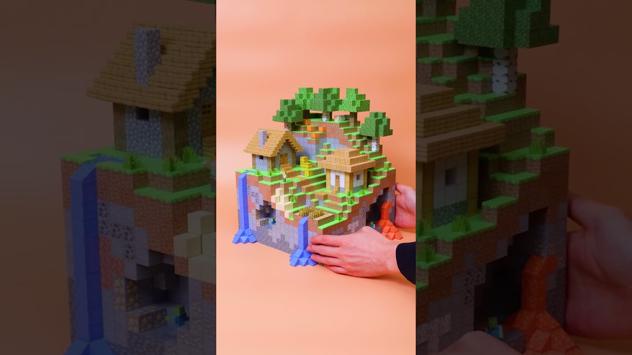 magnetic papercraft / Minecraft Village #shorts - Minecraft videos