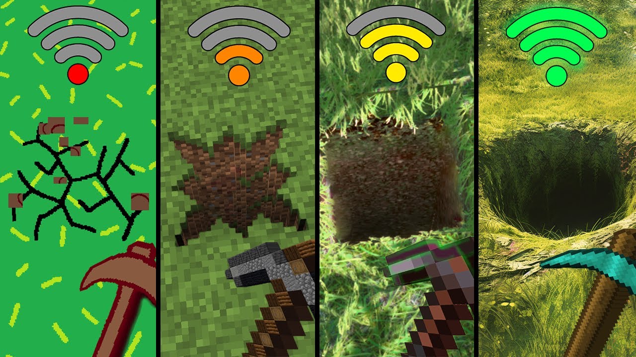 minecraft physics with different Wi-Fi - Minecraft videos