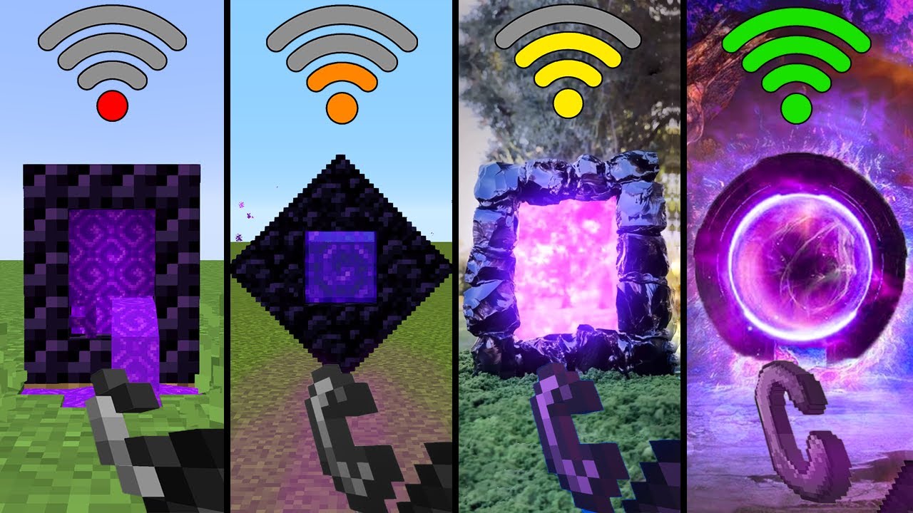 nether portals with different Wi-Fi in Minecraft - Minecraft videos