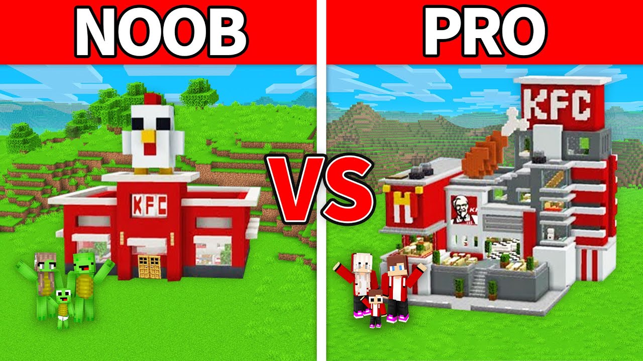Mikey Family & JJ Family - NOOB vs PRO : KFC House Build Challenge in ... Mikey Family & JJ Family - NOOB vs PRO : KFC House Build Challenge in ...