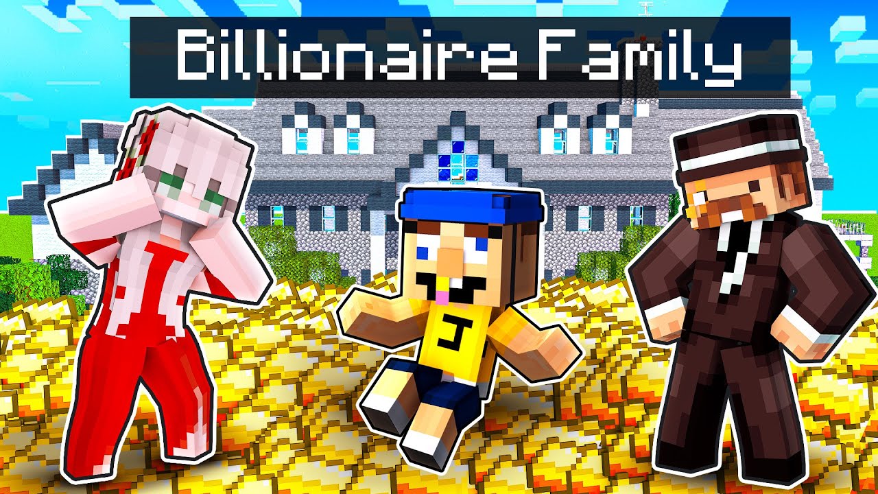 Adopted By A BILLIONAIRE FAMILY in Minecraft! - Minecraft videos