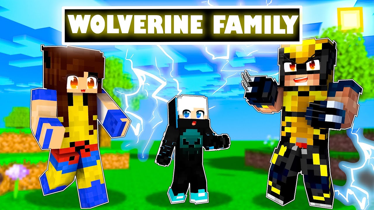 Adopted By WOLVERINE FAMILY In Minecraft (Hindi) - Minecraft videos
