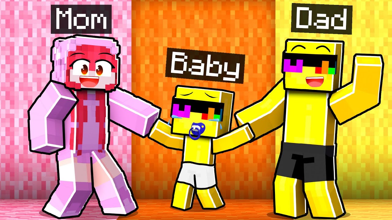 Having A ONE COLOR Family In Minecraft! - Minecraft videos