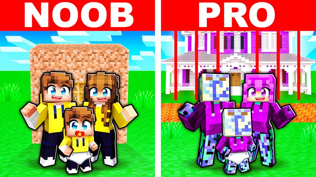 Having a NOOB vs PRO Family In Minecraft! - Minecraft videos