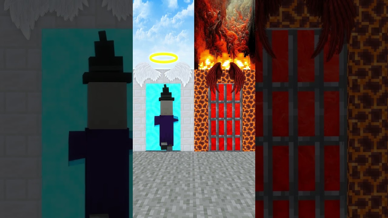 Heaven or Hell - Herobrine Vs Witch Vs Pillager Vs Piglin #minecraft #shorts #fyp #herobrine # ...
