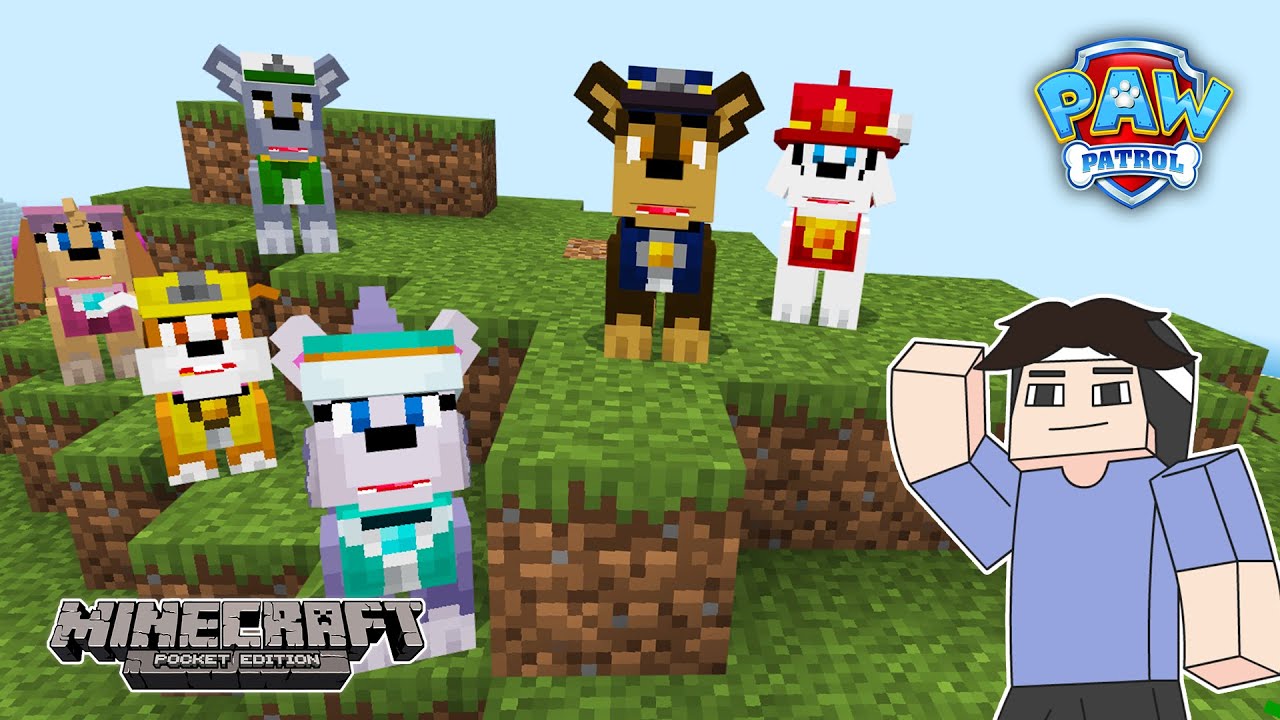 Helping the PAW PATROL sa Minecraft PE - Minecraft videos