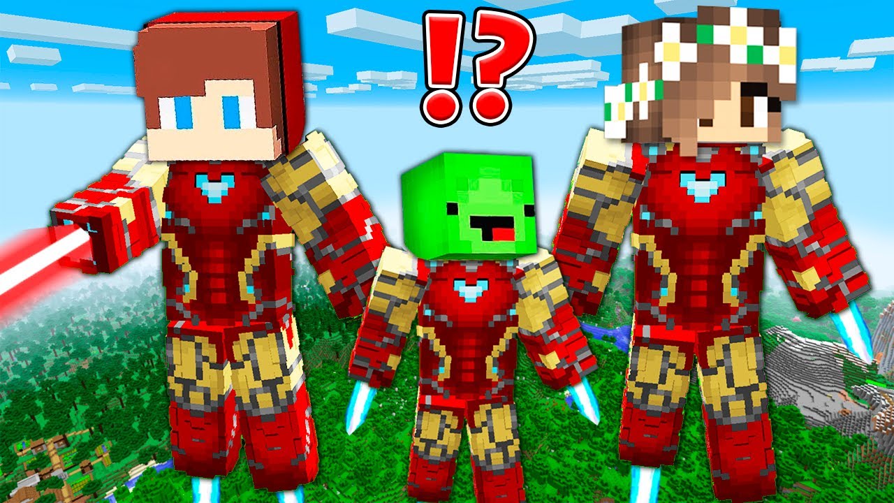 How JJ and Mikey Family BECAME IRON MAN in Minecraft? - (Maizen) - Minecraft videos