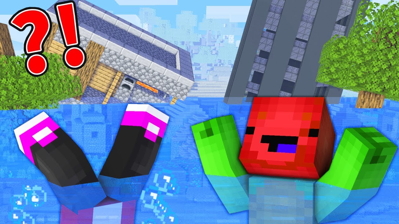 How JJ and Mikey Survive The FLOOD in Minecraft (Maizen Mizen Mazien) Parody - Minecraft videos