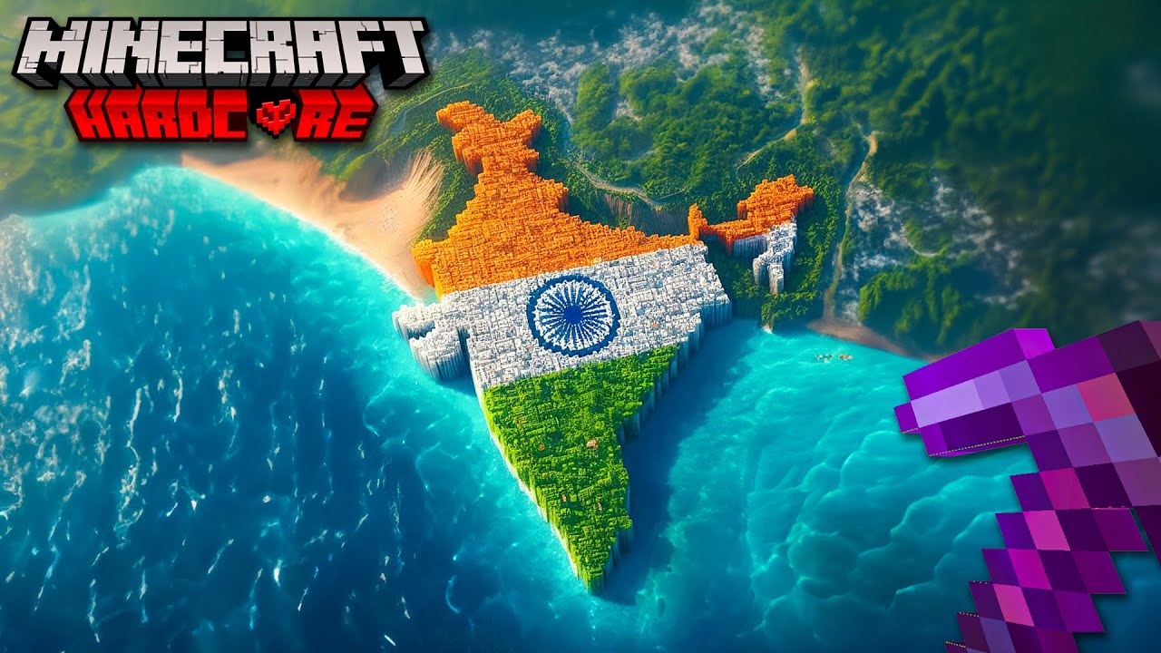 I Built Popular India Map in Minecraft Hardcore in Hindi - Minecraft videos