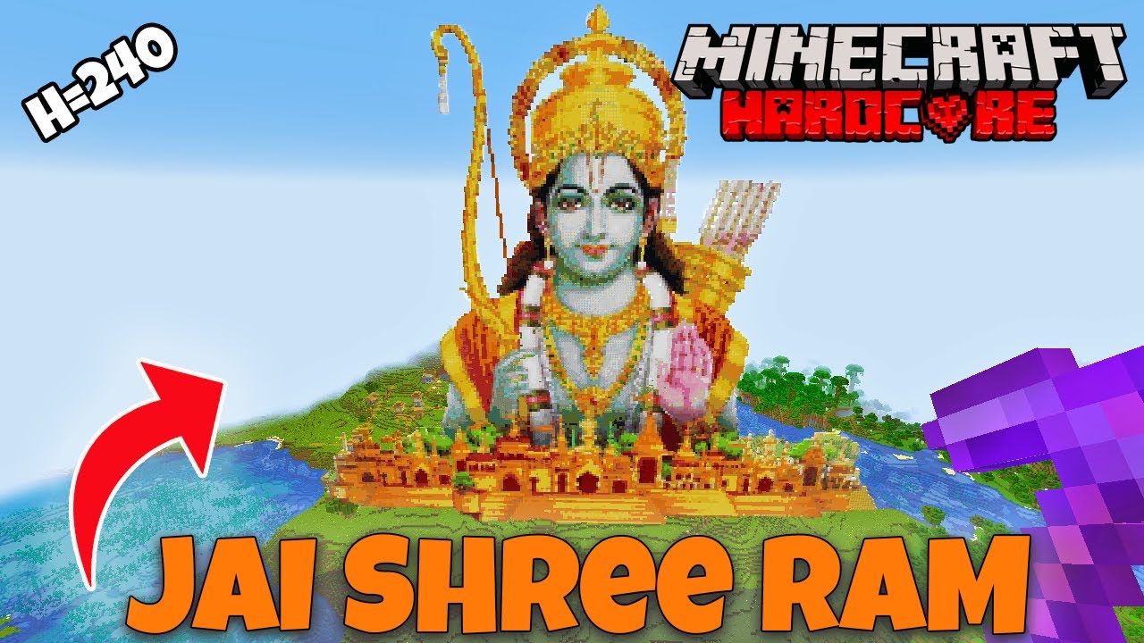 I Built Shree Ram Mandir Welcome Portrait in Minecraft Hardcore ...