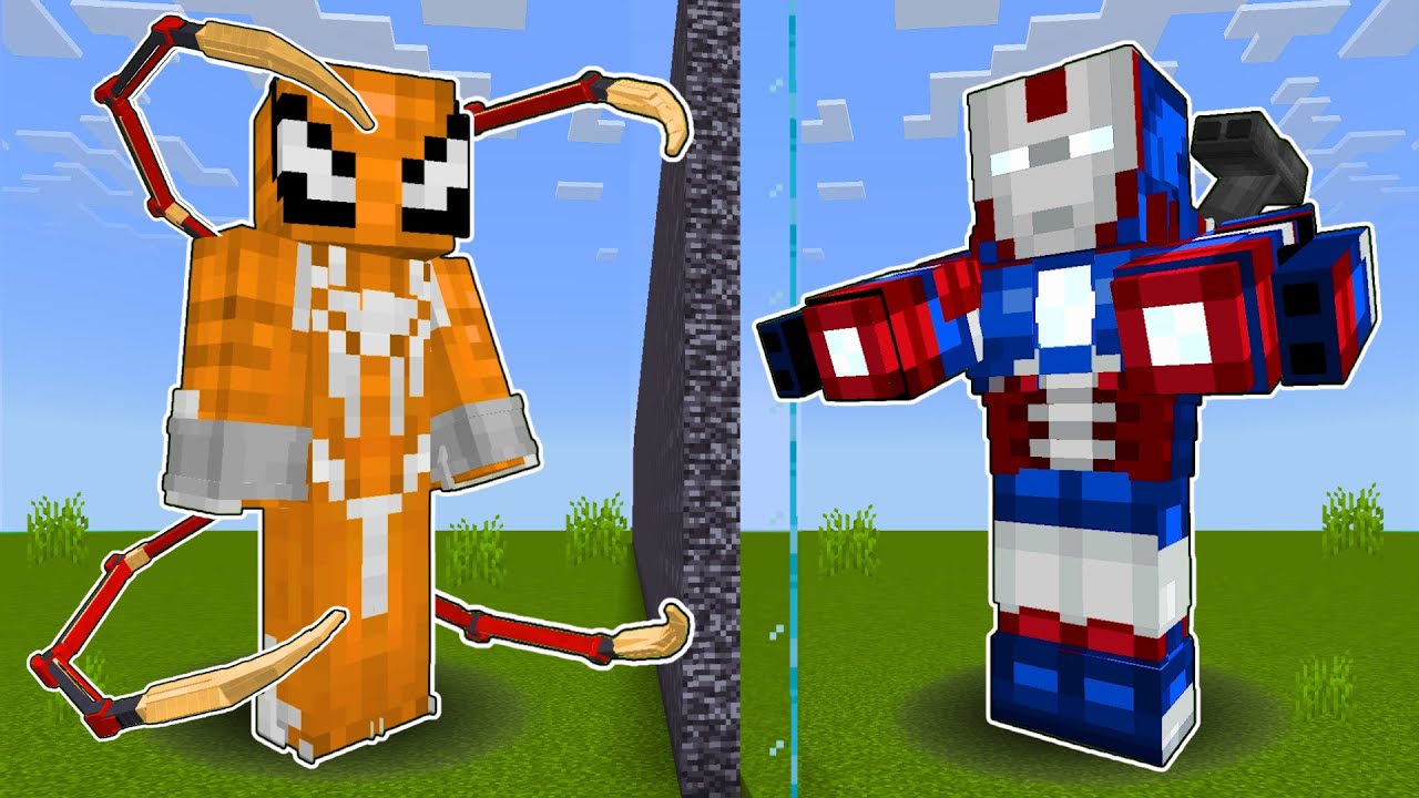 I Cheated in a YELLOW SPIDERMAN ROBOT Mob Battle || Minecraft PE ...