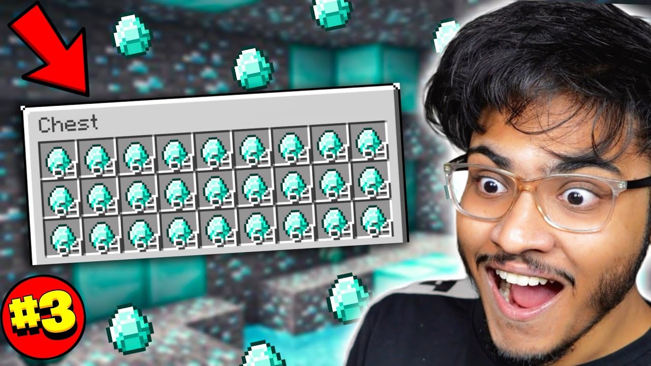 I FOUND SOO MANY DIAMONDS - MINECRAFT PART 3 - Minecraft videos