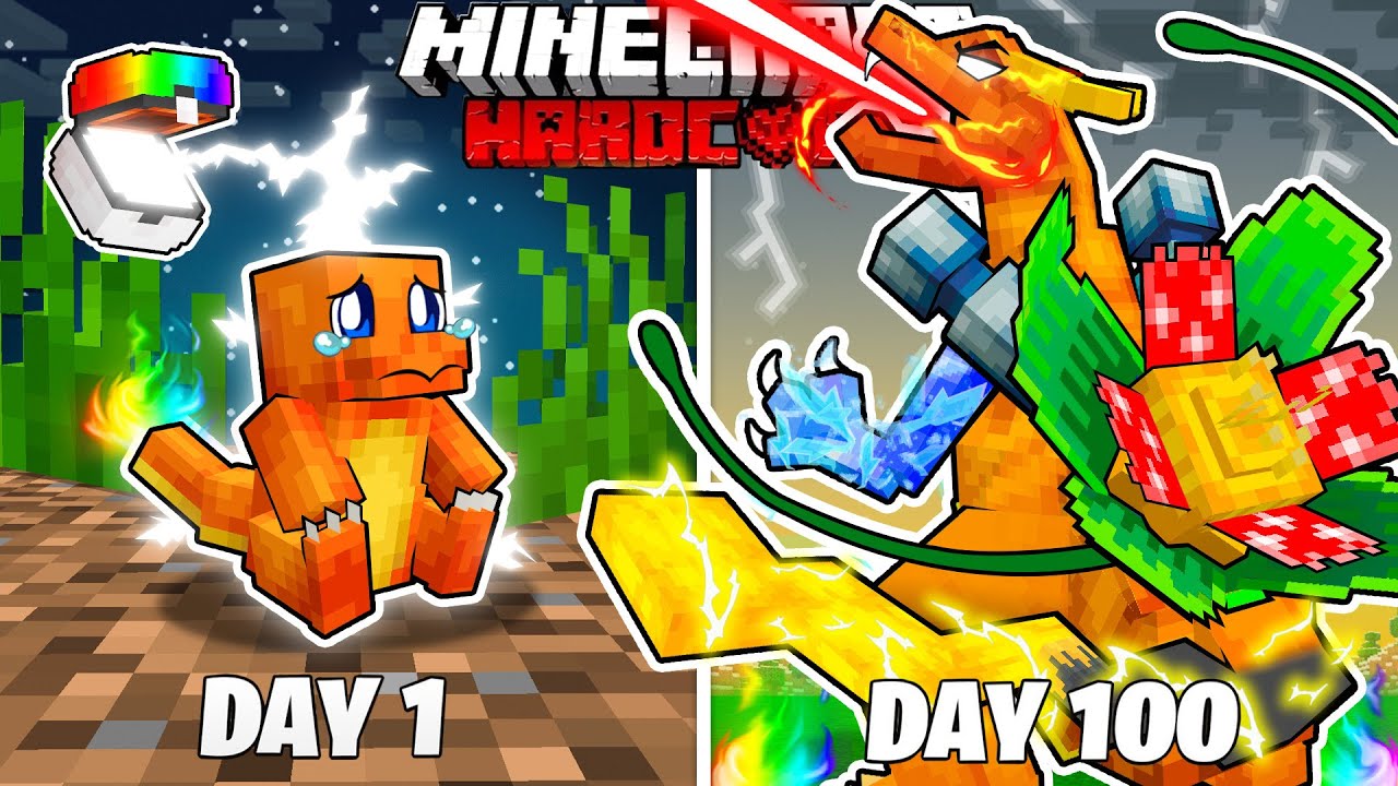 I Survived 100 Days as an ELEMENTAL POKEMON in HARDCORE Minecraft ...