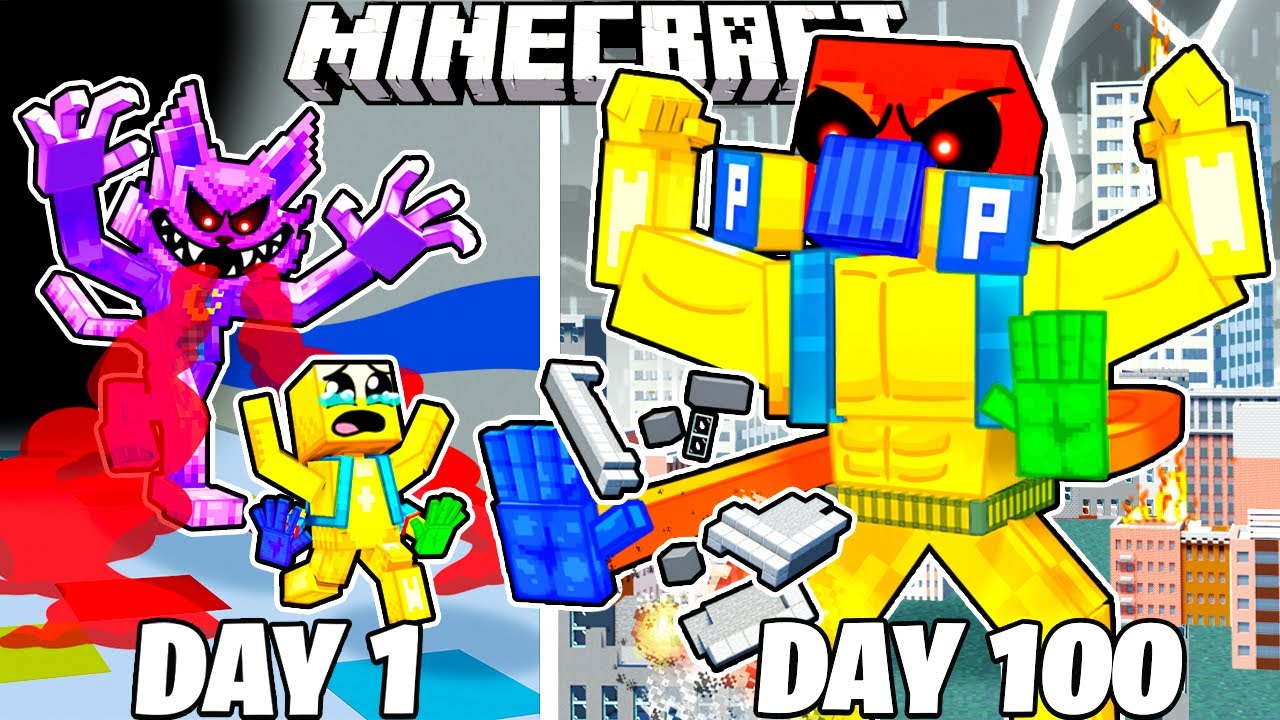 I Survived 100 Days in POPPY PLAYTIME CHAPTER 3 in Minecraft! - Minecraft videos