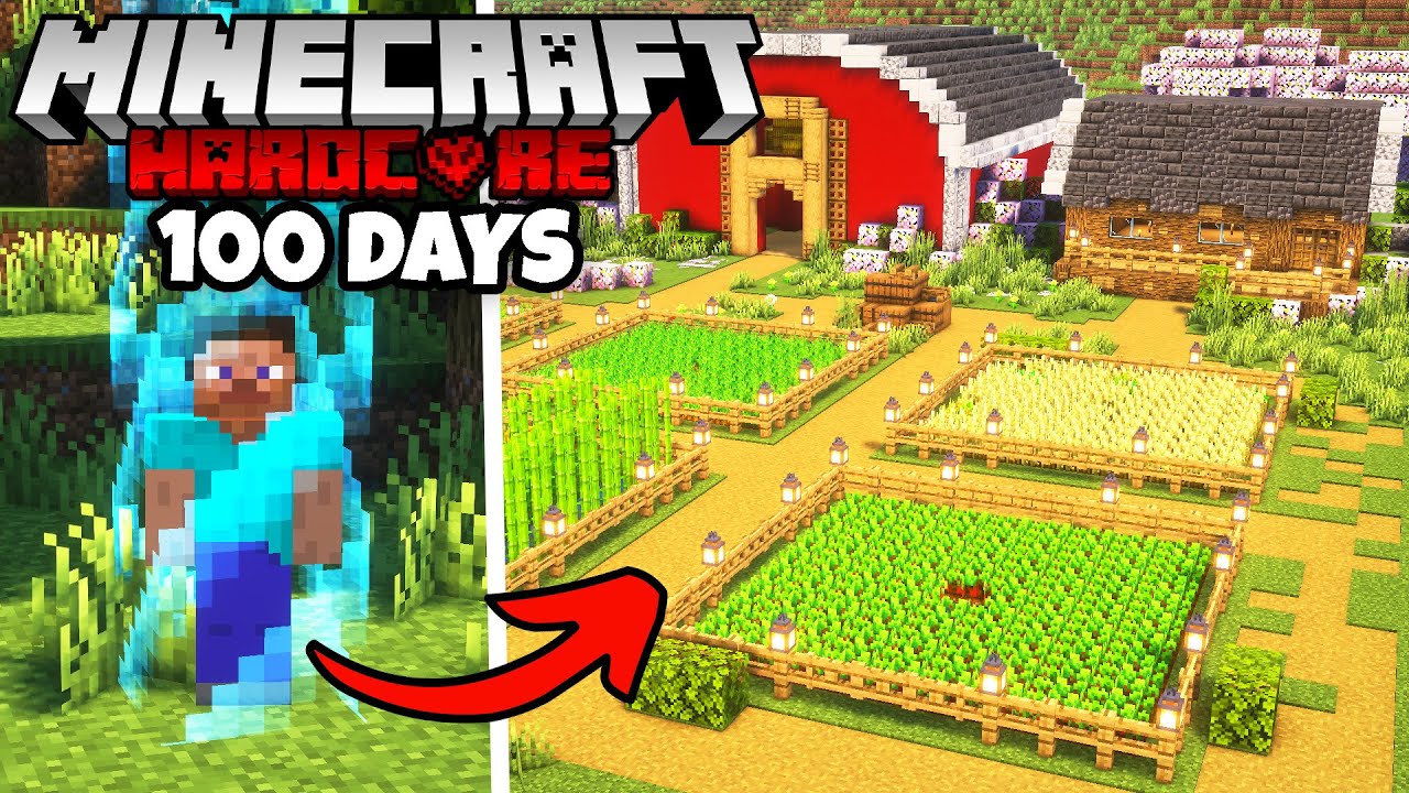 I Survived 100 Days in a 1x1 Expanding Border in Minecraft Hardcore ...